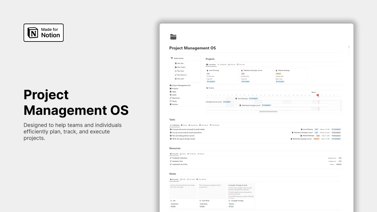 Project Management OS - Business Template